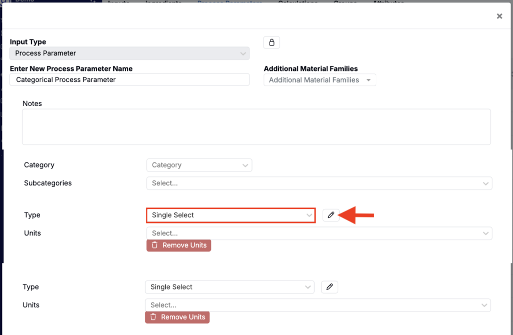 Creating New Categorical Process Parameters – Uncountable Knowledgebase