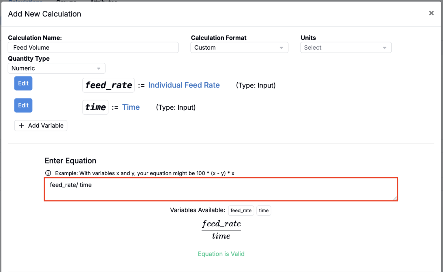 Custom Input Calculations – Uncountable Knowledgebase